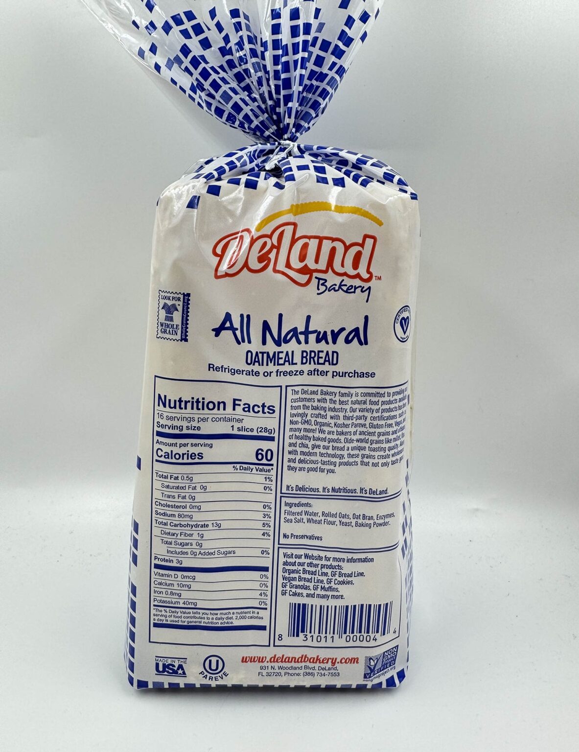 All Natural Oatmeal Bread - DeLand Bakery